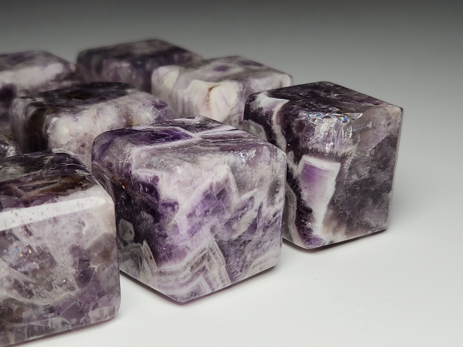 High Quality Chevron Amethyst Cube, Chevron Amethyst Crystal Cube ...