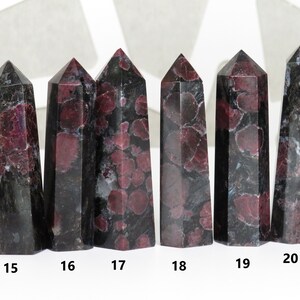 Astrophyllite and Garnet Gemstone Towers, Fire Works Gemstone Garnet ...