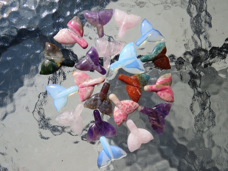 Crystal Gemstone Whale Tails Opalite Amethyst Ocean Jasper - Etsy
