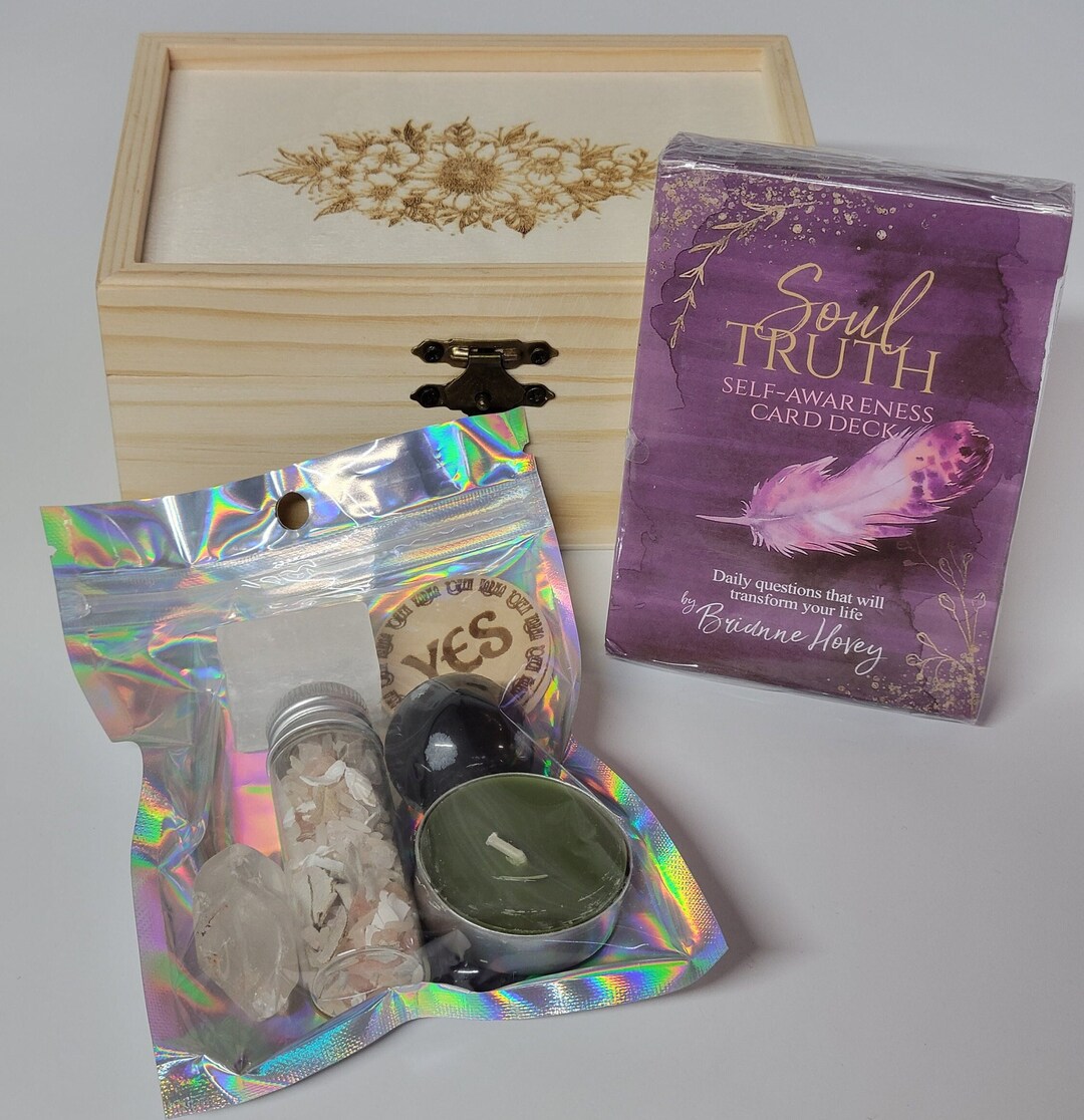 Filled Flower Laser Etched Wood Box, Flower Wood Box, Crystal Filled ...
