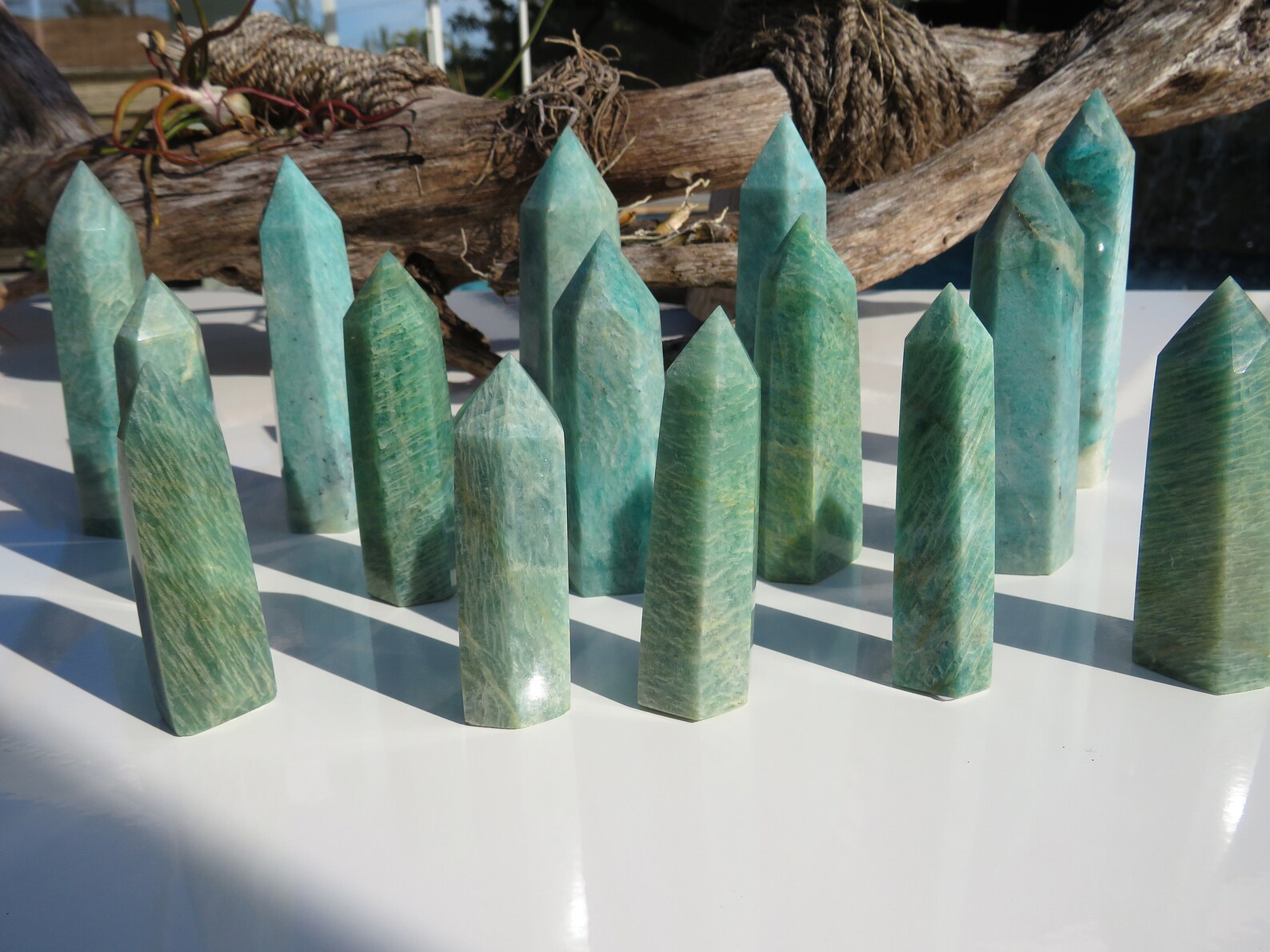 Amazonite Gemstone Towers , Crystal ,lucky Hope Stone, Friendship Stone ...