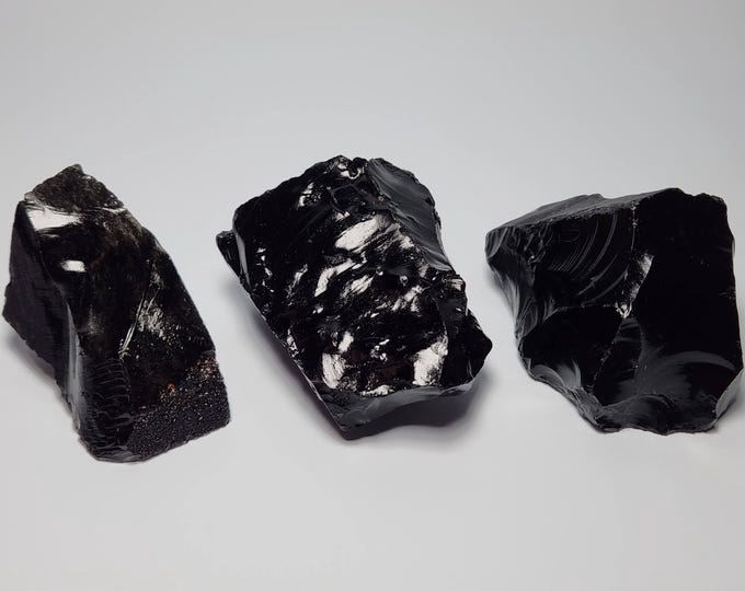 Authentic Large Raw Black Obsidian, Raw Black Gemstone, Transformation ...