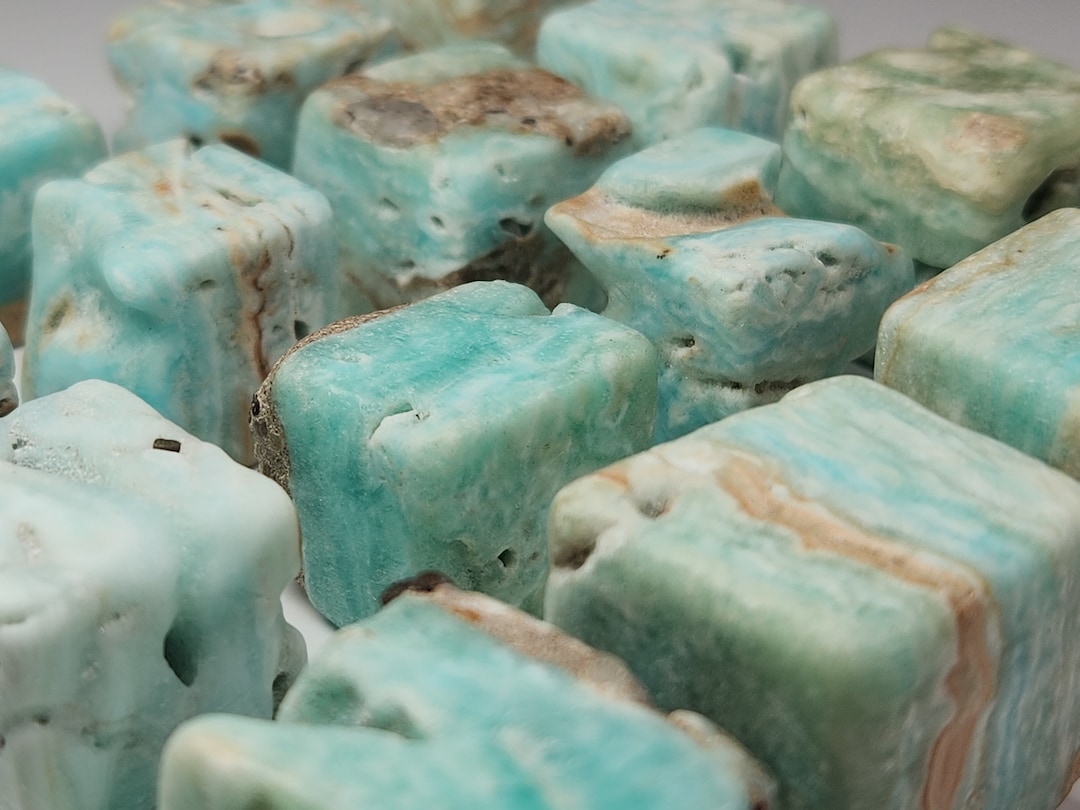 Blue Aragonite Cube, Blue Gemstone Cubes, Caribbean Calcite and Blue ...