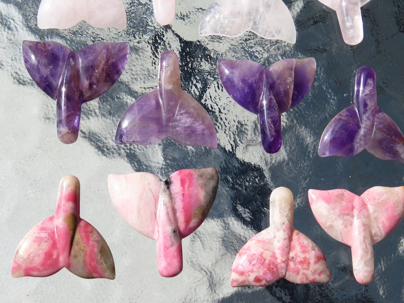 Crystal Gemstone Whale Tails Opalite Amethyst Ocean Jasper | Etsy