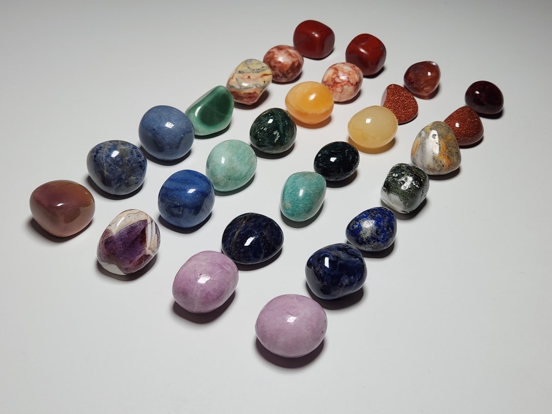Crystal Tumble Chakra Set, Travel Chakra Set, on the Go Chakra Tumble ...
