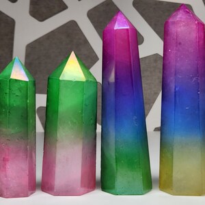 Aura Quartz Towers, Aura Watermelon Quartz, Aura Rainbow Quartz ...