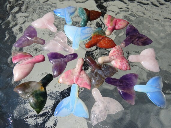 Crystal Gemstone Whale Tails Opalite Amethyst Ocean Jasper | Etsy