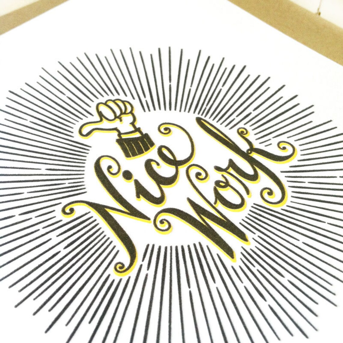 Nice Work, A2 Letterpress Card With Kraft Envelope. Congratulations ...