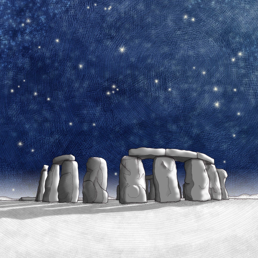 Stonehenge Print - UK Wall Art - Hand Drawn Illustration, England - Etsy