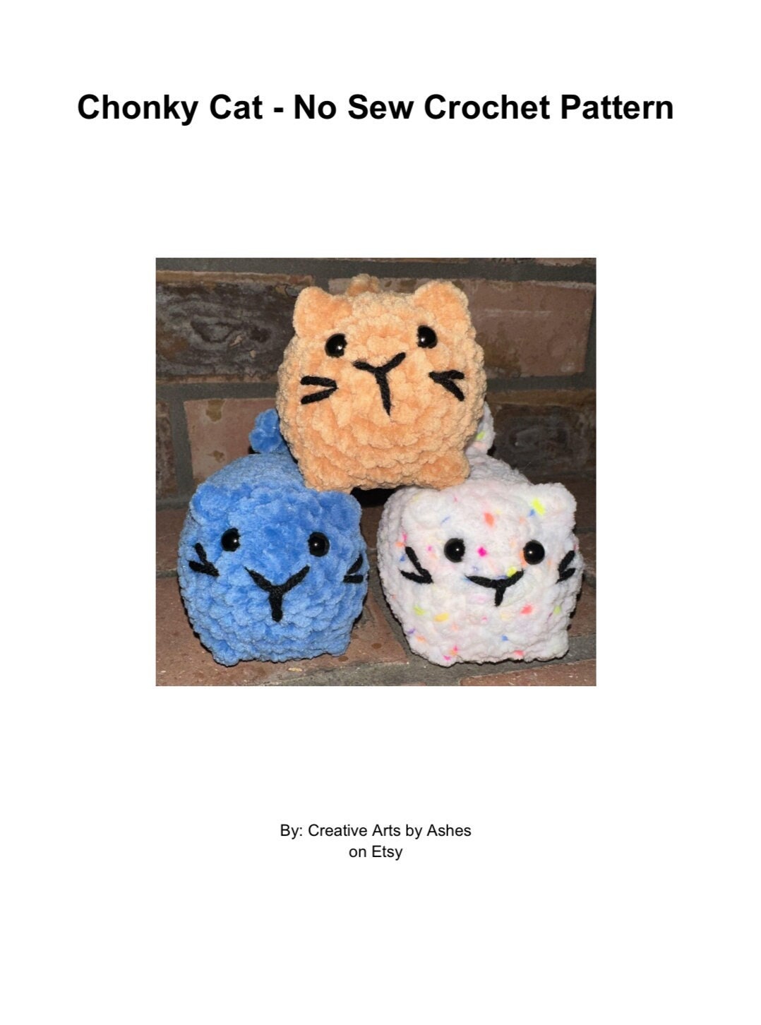 Chonky Cat Pattern - No Sew Crochet Pattern - Etsy