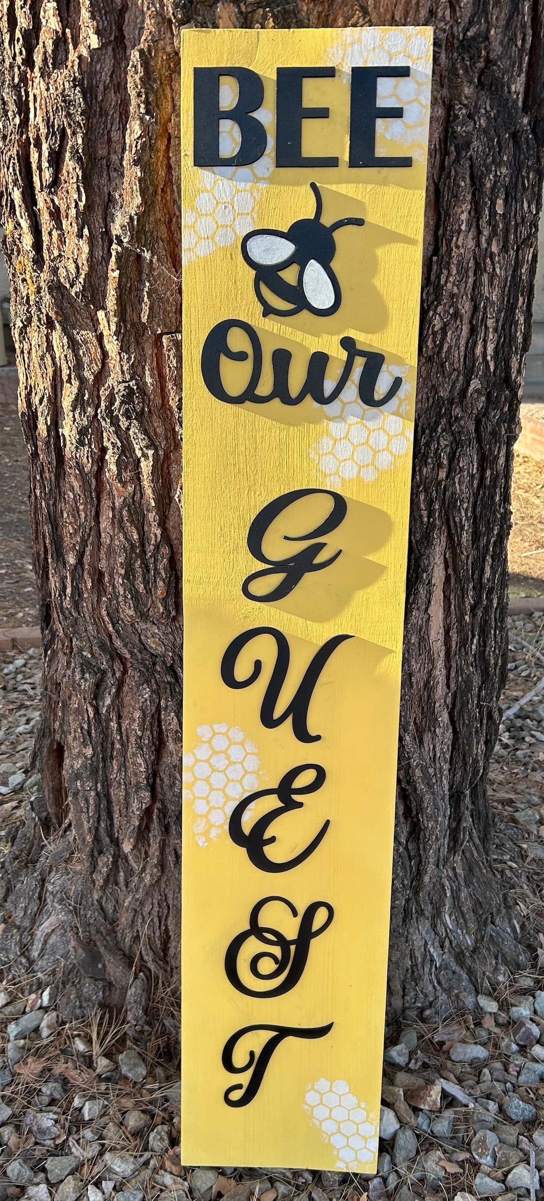 Bee Our Guest Leaner Sign, Bee-themed Party, Bee Porch Sign, Bee ...