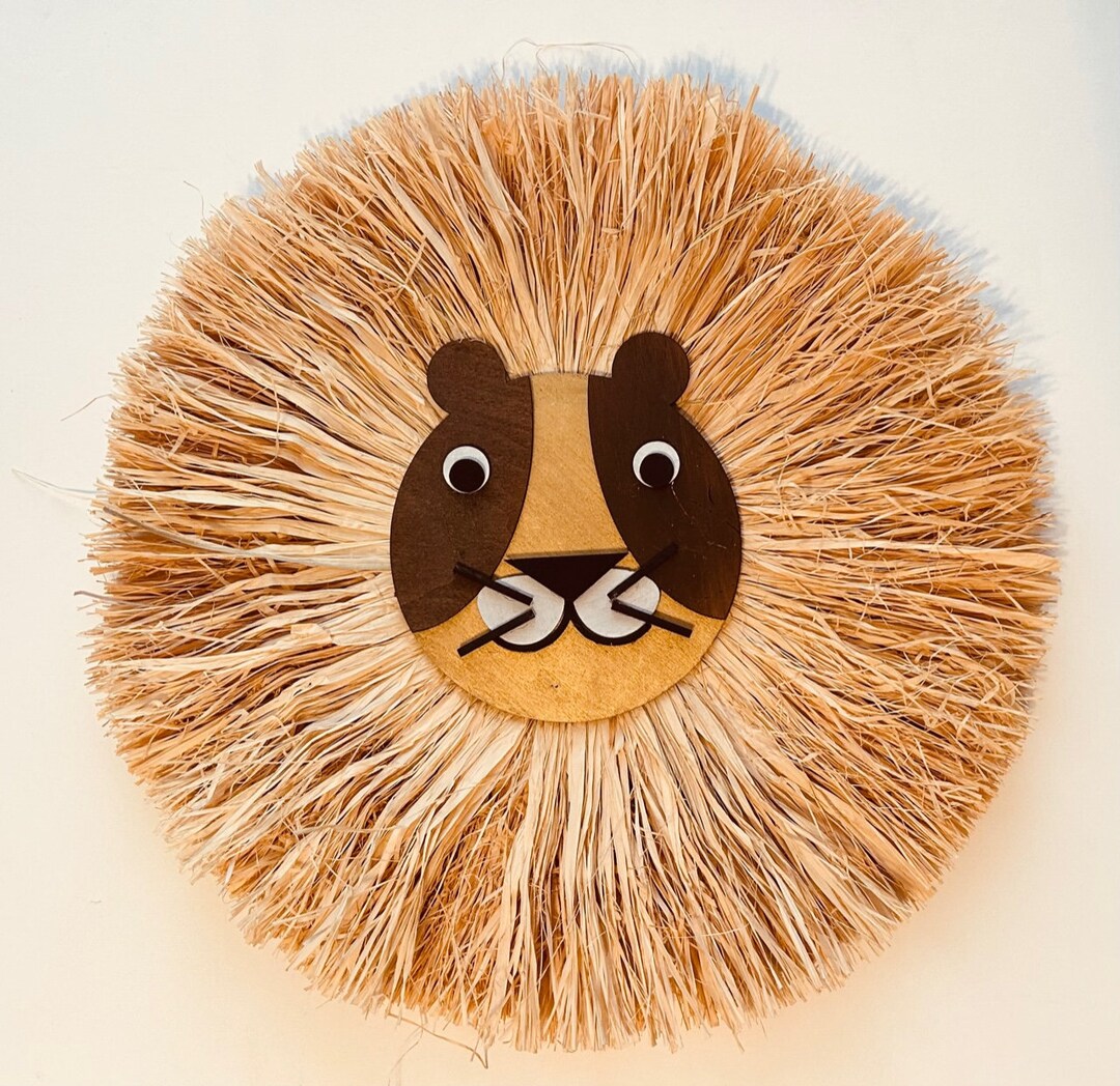 Lion Rafia Wall Art for Kids Room, Woodland Theme, Nursery - Etsy