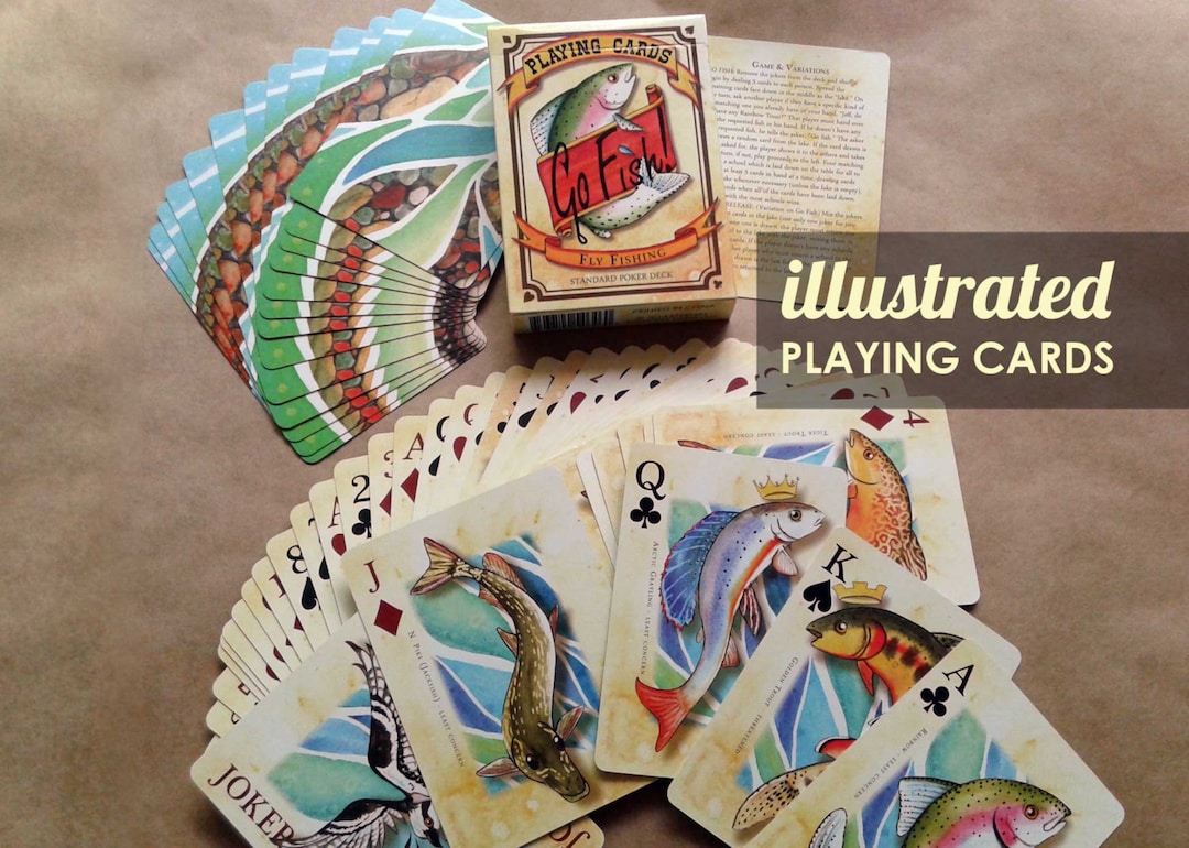Fish Playing Cards Fly Fishing Poker Deck Illustrated Trout - Etsy