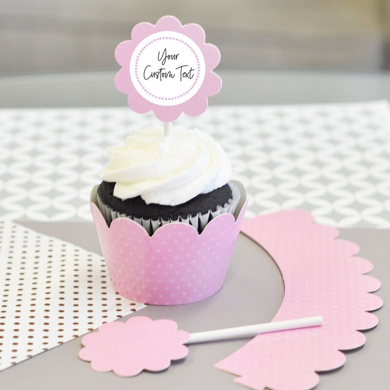 Pink Cupcake Wrapper - Etsy