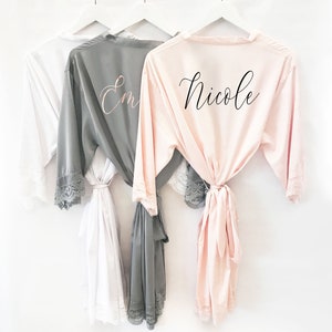 PLUS SIZE Bride Robe Personalized Bride Robes Mrs Robe PLUS Size Satin ...