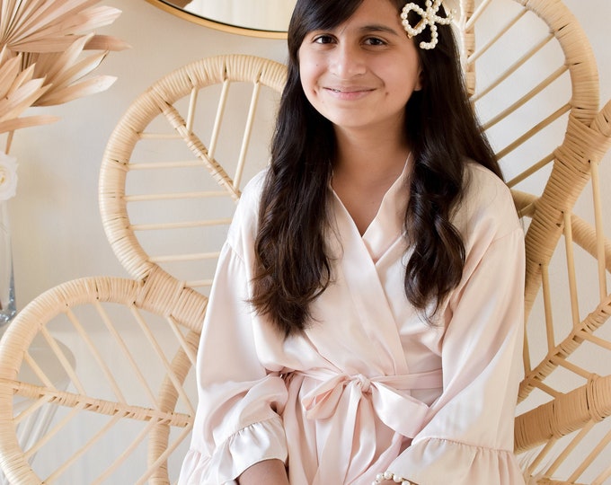 Bridesmaids Robes Set of 7, Solid Satin Robes, Slumber Party, Coral ...