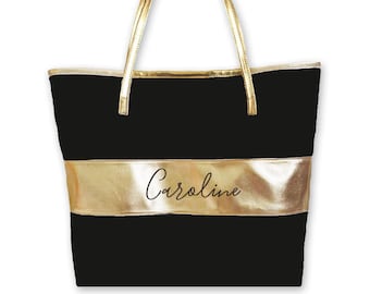 Gold tote bag | Etsy