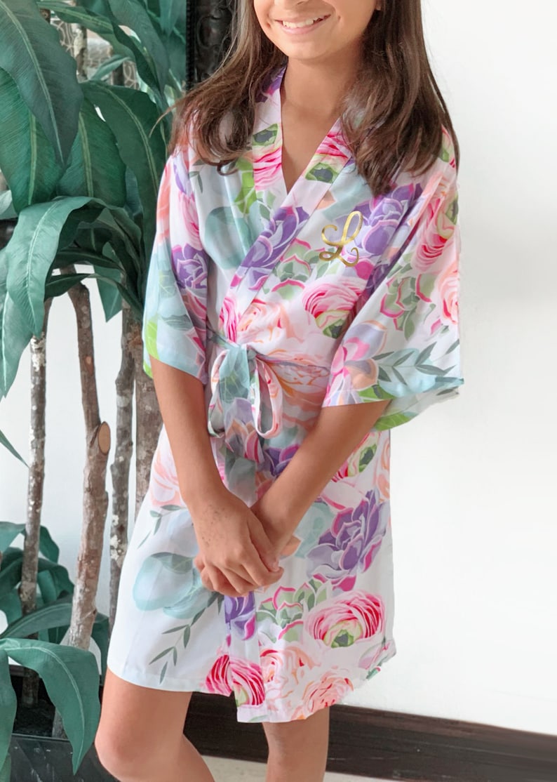 Flower Girl Robes Floral Girls Robe Floral Flower Print Little - Etsy