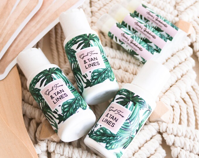 Mini Sunscreen Favor, Beach Party Favor, Bachelorette Party, Tropical ...