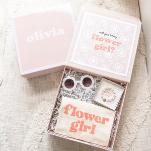 Custom Flower Girl Box - Pink Flower Girl Proposal Box - Gift Idea for ...