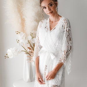 Plus Size Lace Robe Plus Size Bride Robe Lace Plus Size Bridal Robe ...