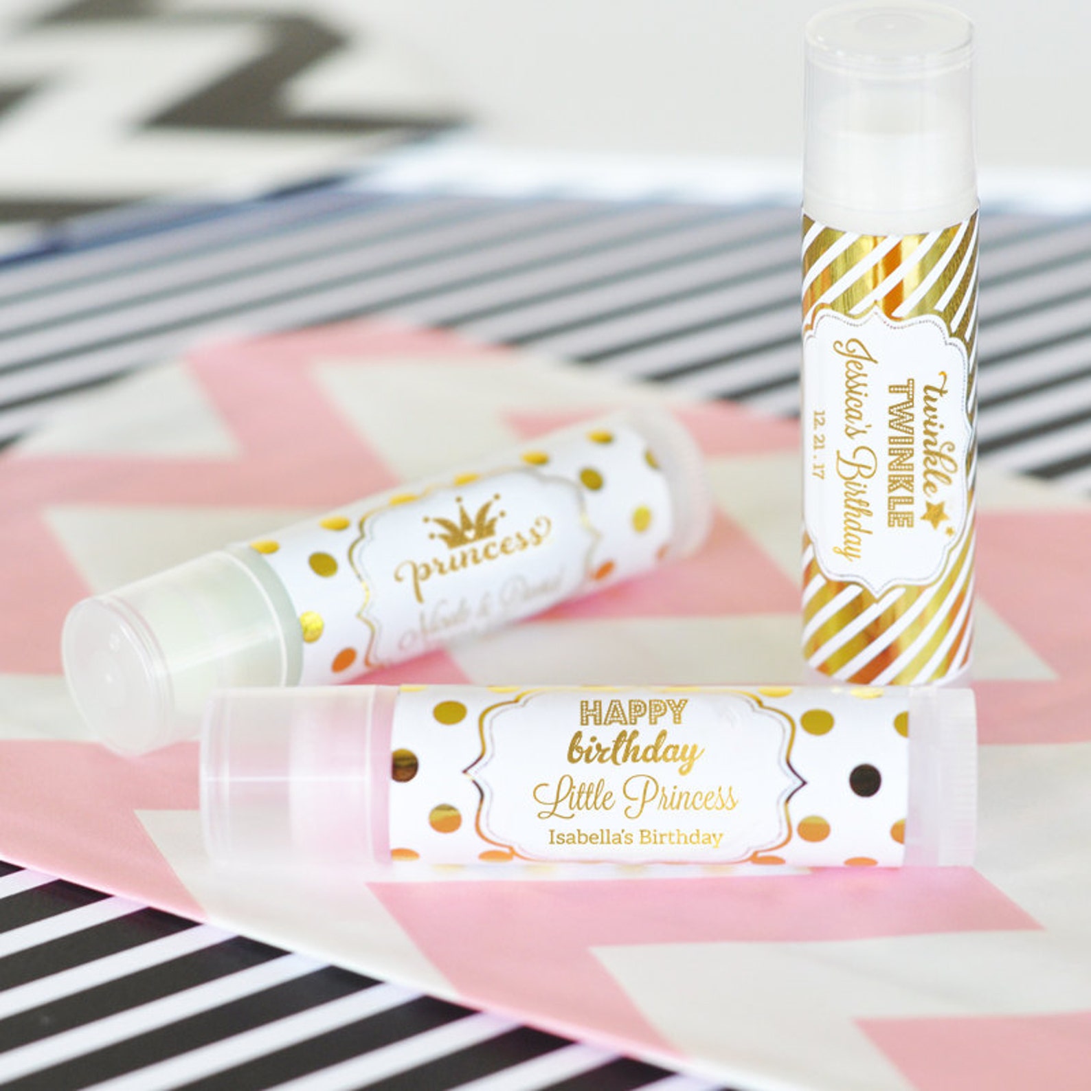 Pink And Gold Party Favors 1st Birthday Party Favors Etsy