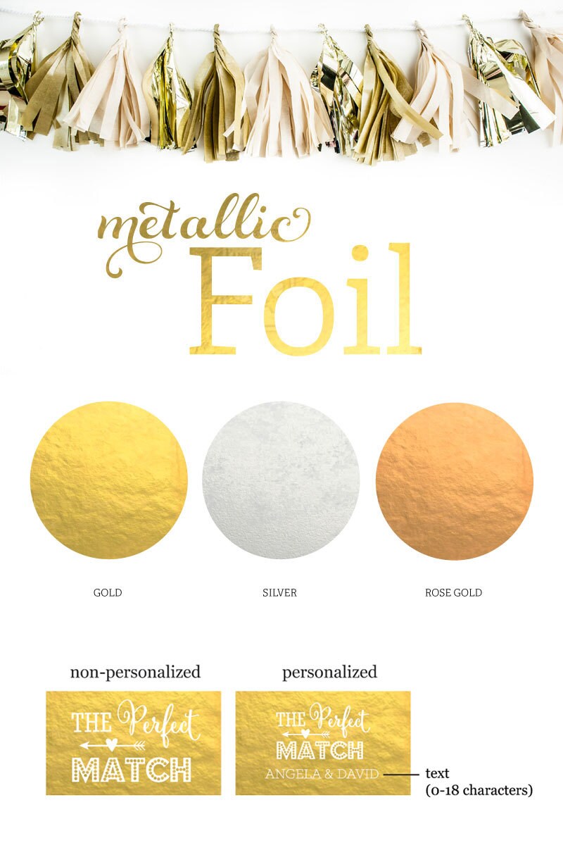 The Perfect Match Boxes Gold Foil Wedding Matches Match - Etsy
