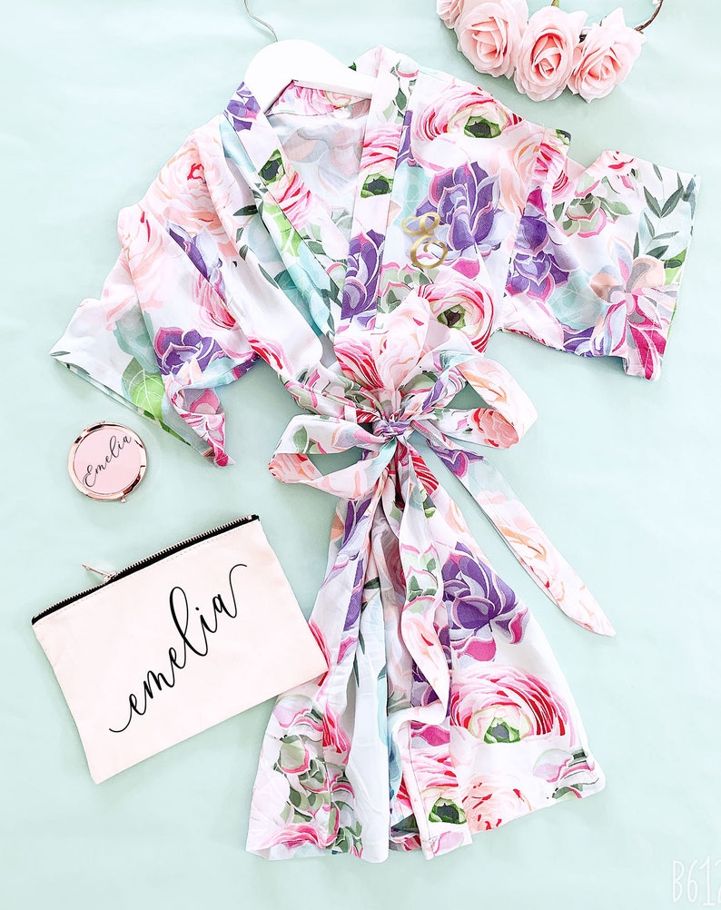 Flower Girl Robes Floral Girls Robe Floral Flower Print Little - Etsy