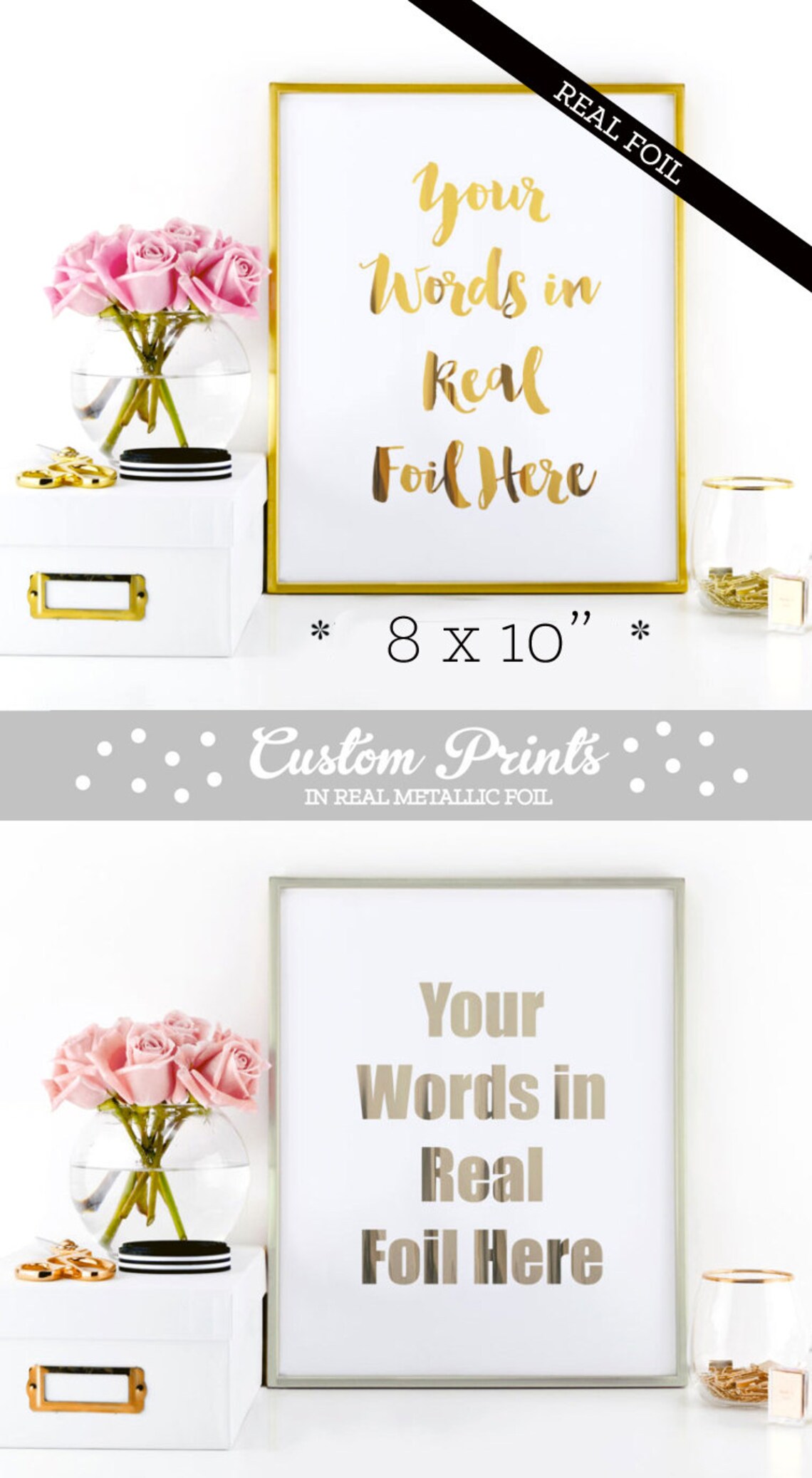 Foil Print Custom Gold Foil Print Custom Foil Print Typography - Etsy