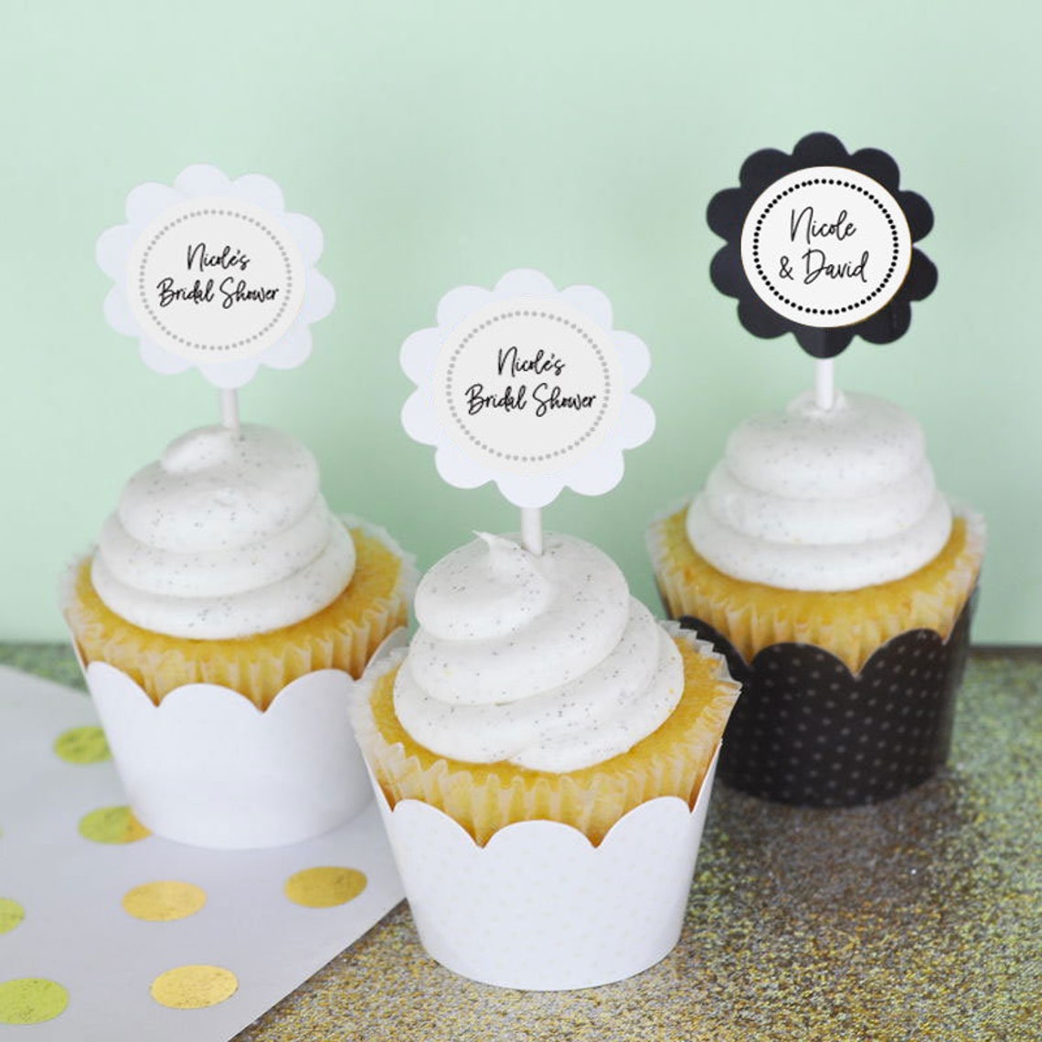 Personalized Cupcake Toppers Custom Cupcake Toppers & Cupcake - Etsy