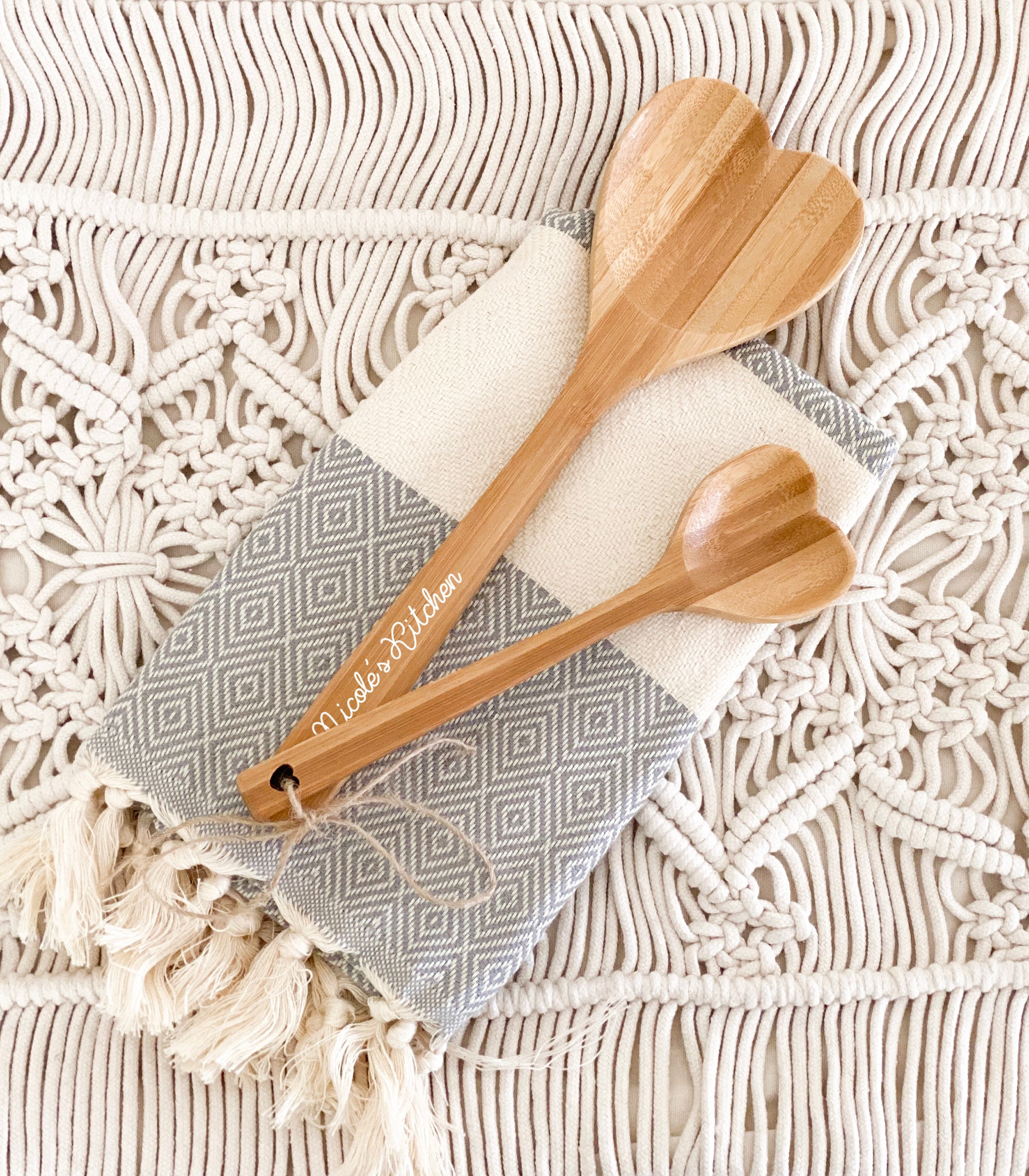 Personalized Wooden Heart Spoons Set Personalized Bridal - Etsy