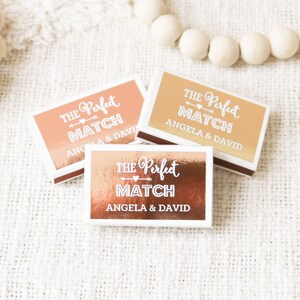 Rose Gold Wedding Favors - the Perfect Match Boxes - Wedding Matches ...