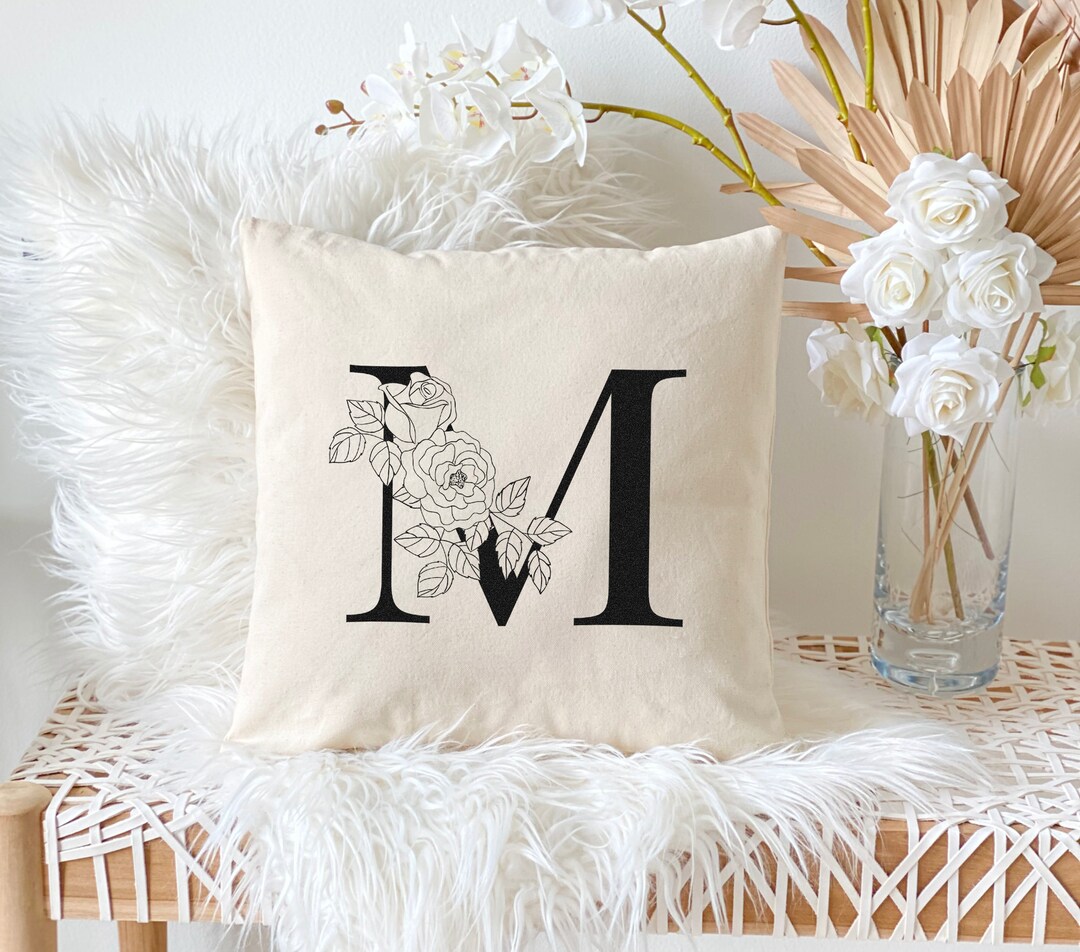 Monogram Pillow Cover Monogrammed Cushion Cover Monogrammed Pillow Case ...