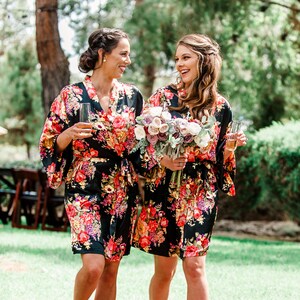 Floral Bride Robe Floral Print Robes Floral Bridesmaid Robe Set of You ...