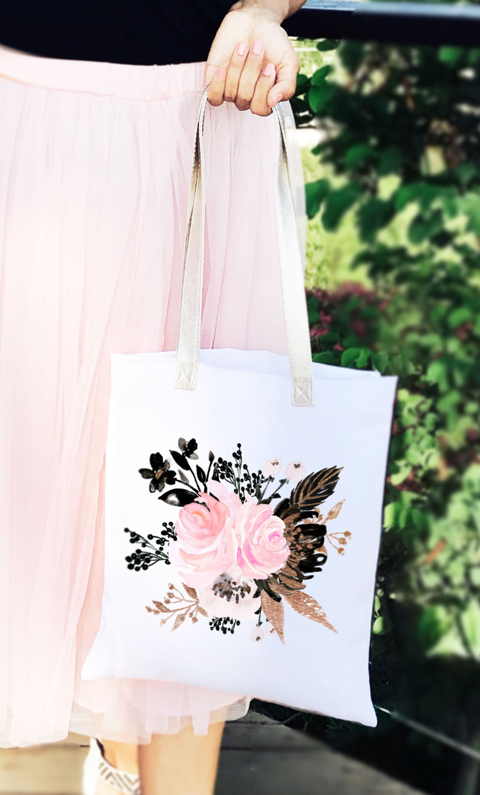 Floral Bride Tote Bag Bride Bag Bride to Be Gift Bridal Shower | Etsy