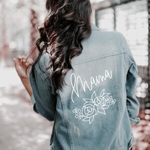MAMA Jacket - Mom Jean Jacket - Mama Denim Jacket New Mom Gift Baby ...