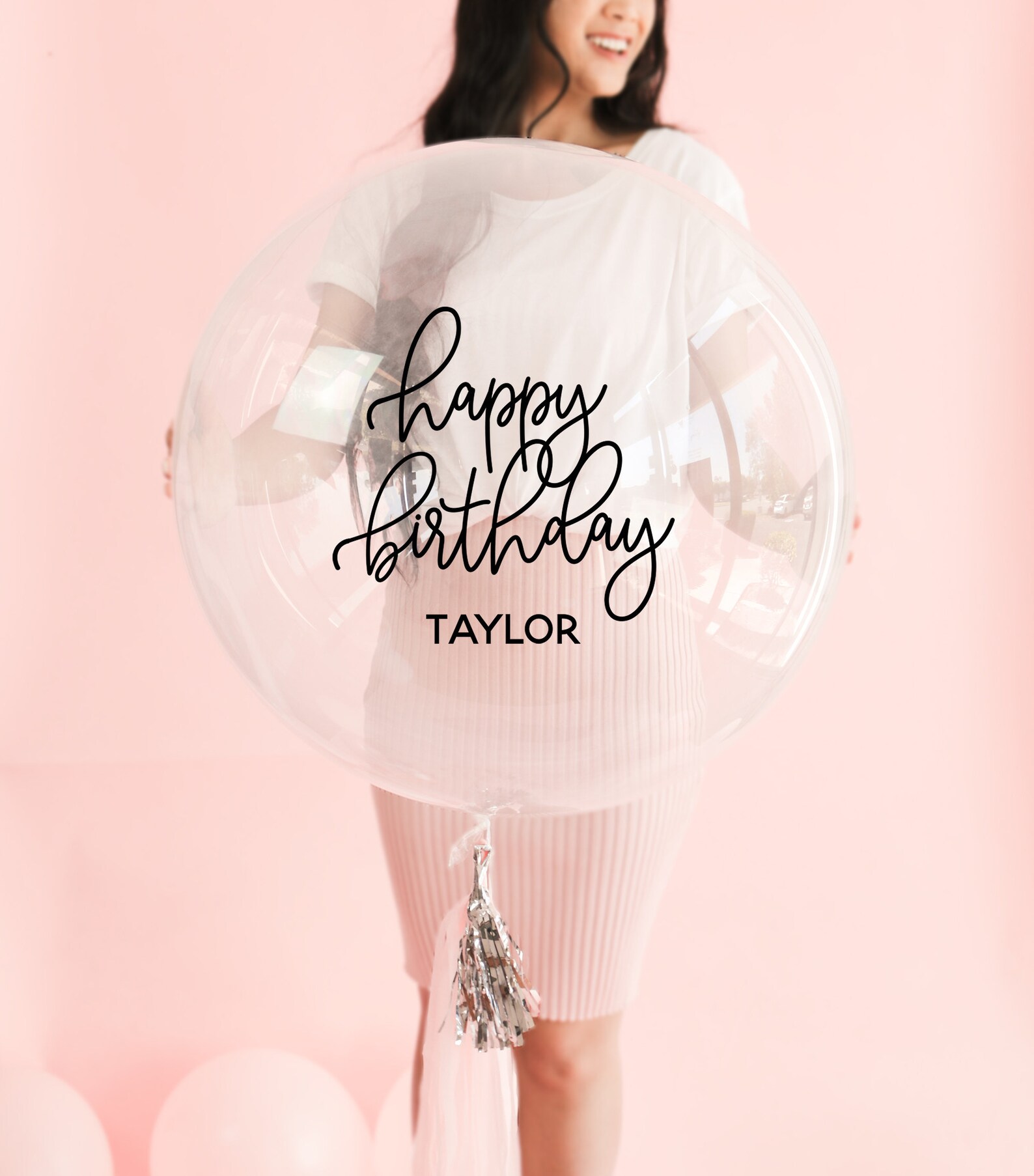 Custom Birthday Balloon Happy Birthday Balloon Clear - Etsy