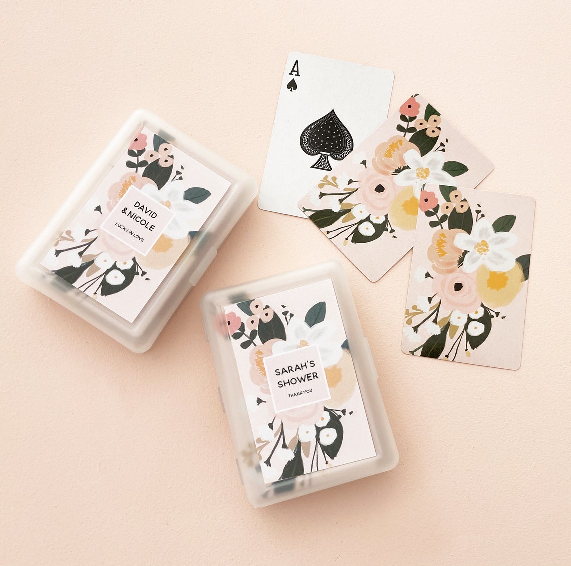 Playing Card Favors Floral Playing Cards Personalized Wedding - Etsy
