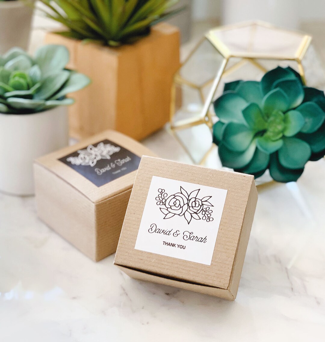 Wedding Favor Boxes Boho Favor Box Personalized Wedding Favor Box Kraft ...