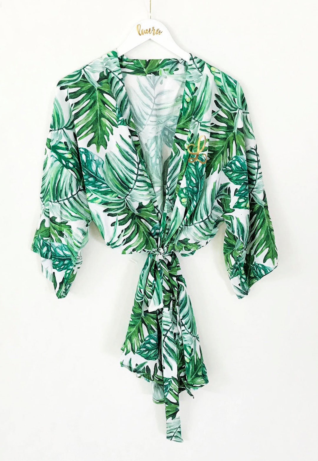Palm Leaf Robe - Tropical Robes for Bridesmaids - Beach Bachelorette ...