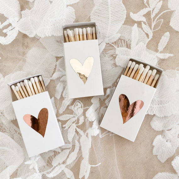 Wedding Matches Heart Matches Cute Matches Silver Gold Rose Gold Match ...