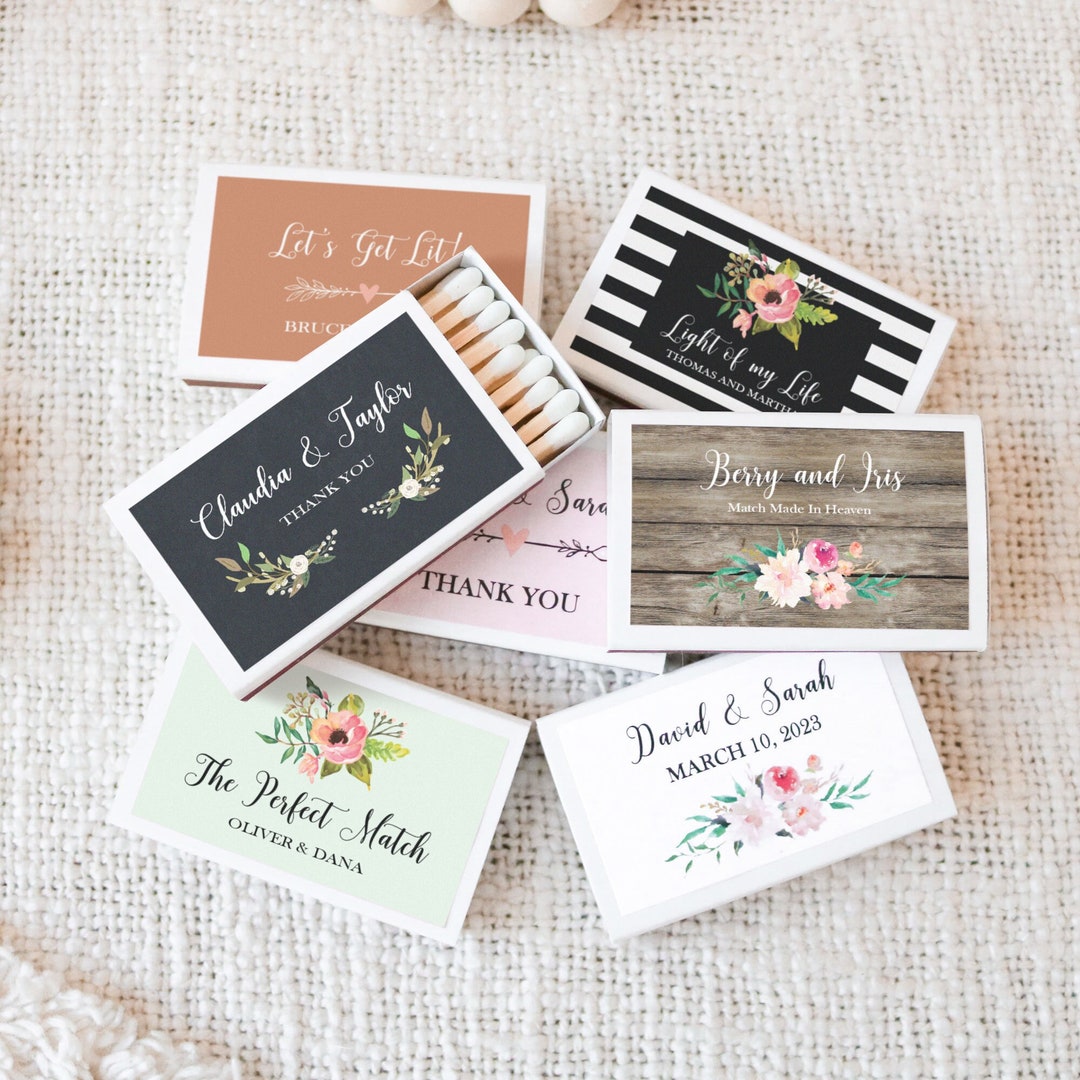 Wedding Match Favors - Custom Match Boxes - Rustic Wedding Favor - the ...