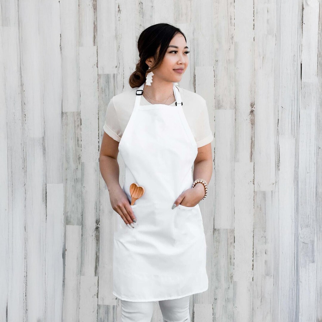 Bulk White Aprons for DIY Crafts – 100 Pack HTV DTF Ready Adult Apron ...