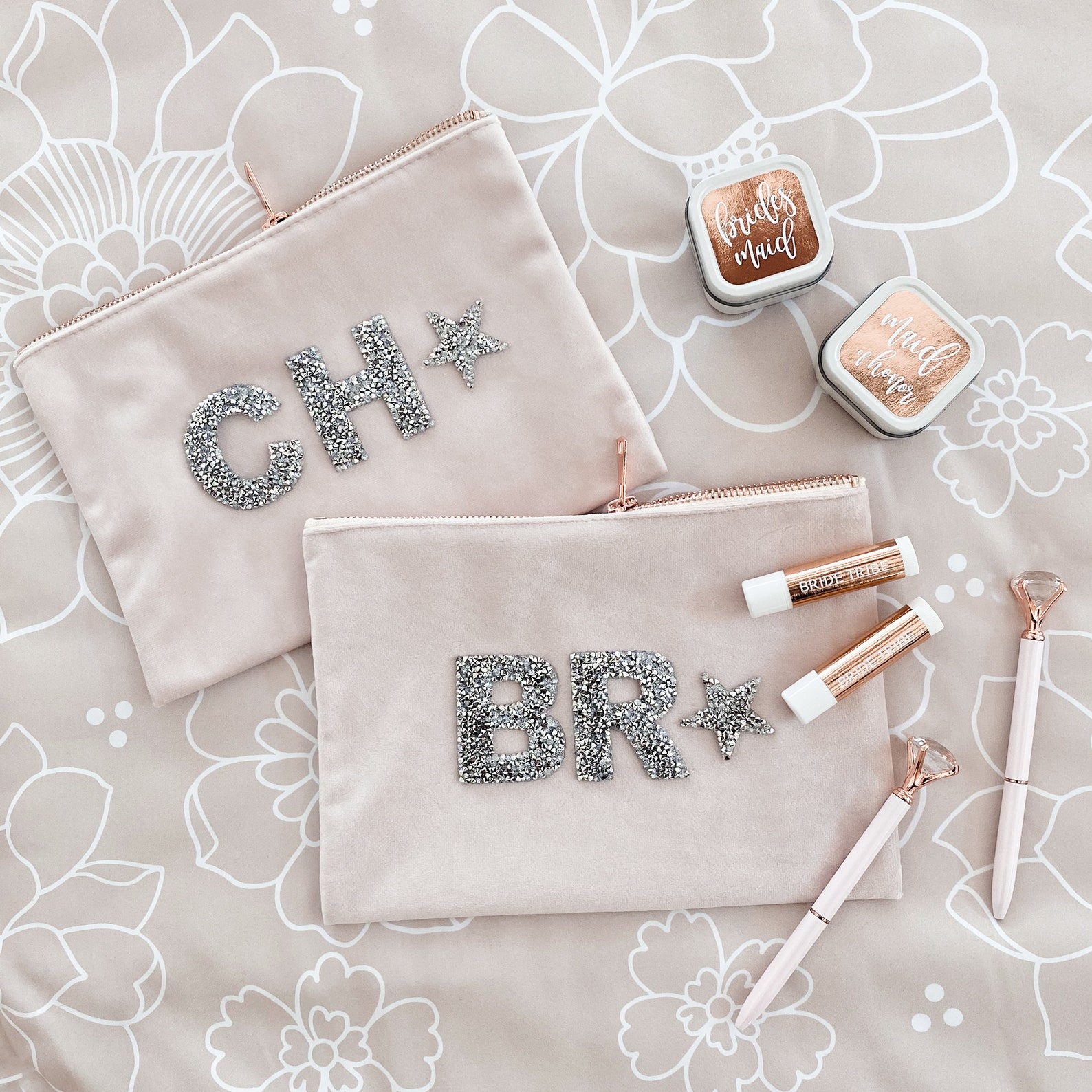 Monogram Gift Bags Personalized Make up Bag Velvet Cosmetic - Etsy