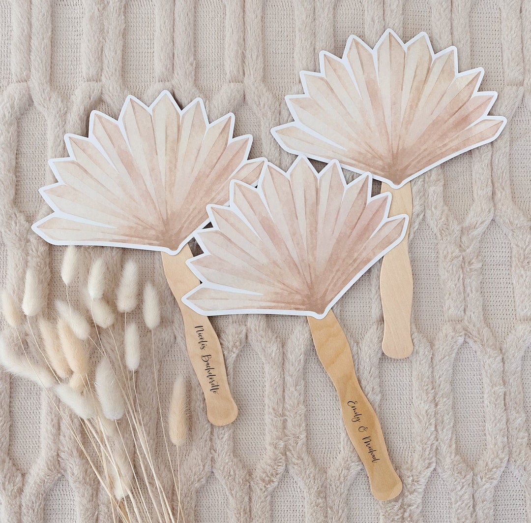 Dried Palm Hand Fans Boho Wedding Favors Wedding Hand Fans Bachelorette ...