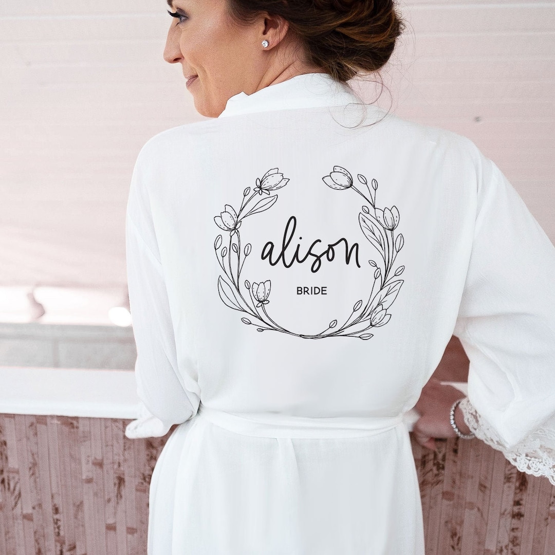 Bride Robe Personalized Bride Robe Cotton Personalized Bride Robe Bride ...