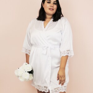 PLUS SIZE Bride Robe Plus Size Robes for Bride to Be White Bride Robe ...