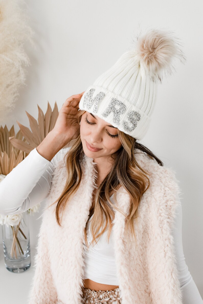 MRS Beanie Hat Bride Beanie Hat Bridal Shower Gift for Bride | Etsy