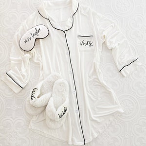 Plus Size Bride Pajamas Plus Size Bride Getting Ready Outfit for Bride ...