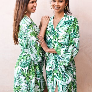 Palm Leaf Robe - Tropical Robes for Bridesmaids - Beach Bachelorette ...